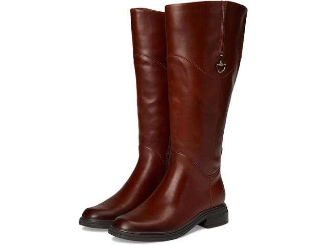 (取寄) ナチュラライザー レディース 27 エディット オスロ ワイド カーフ ライディング ブーツ Naturalizer women 27 Edit Oslo Wide Calf Riding Boots Rich Cognac Brown Leather