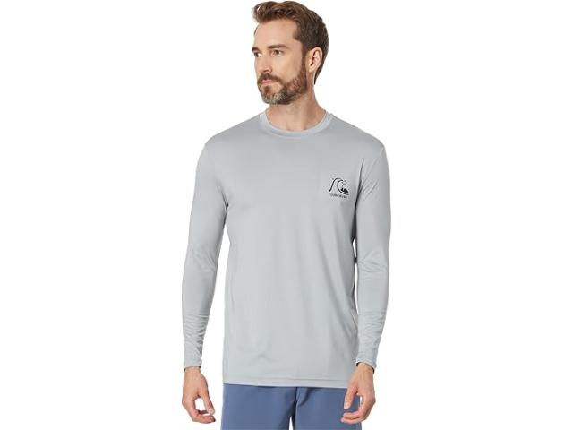 (取寄) クイックシルバー メンズ DNA バブル ロゴ ロング スリーブ サーフ ティー ラッシュガード Quiksilver men DNA Bubble Logo Long Sleeve Surf Tee Rashguard Quarry