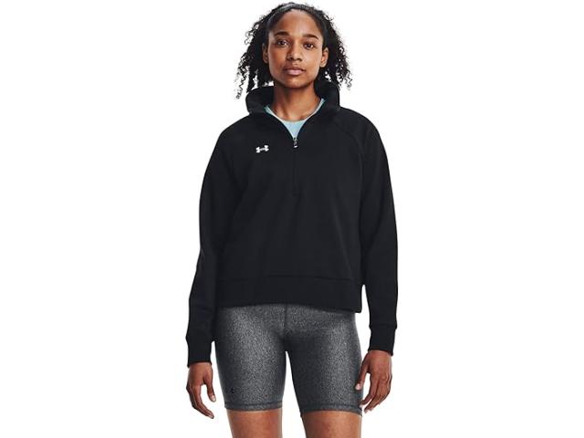 (取寄) アンダーアーマー レディース ライバル フリース 1/2 ジップ Under Armour women Under Armour Rival Fleece 1/2 Zip Black/White