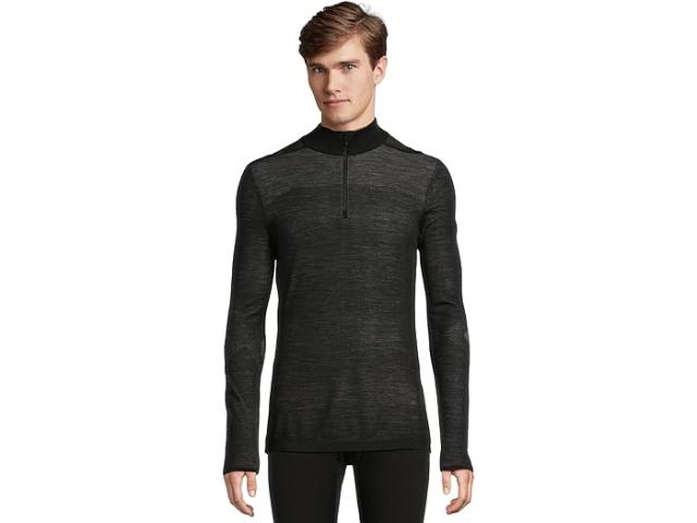 (取寄) スマートウール メンズ イントラニット サーマル メリノ ベース レイヤー 1/4 ジップ Smartwool men Intraknit Thermal Merino Base Layer 1/4 Zip Black/White