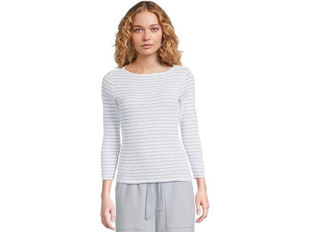 (取寄) リラ P レディース ストライプド 3/4 スリーブ ボートネック Lilla P women Striped 3/4 Sleeve Boatneck Surf Stripe