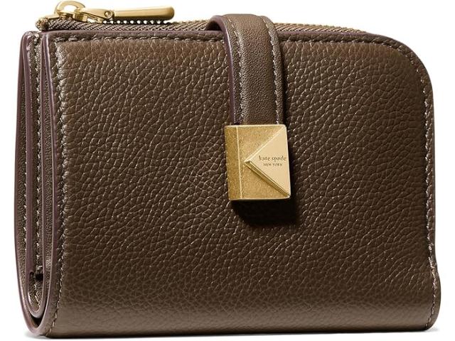 (取寄) ケイトスペード レディース トライベッカ ペブルド レザー スモール コンパクト ウォレット Kate Spade New York women Tribeca Pebbled Leather Small Compact Wallet Burnt Sage