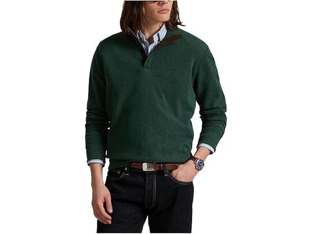 (取寄) ラルフローレン メンズ ラグジュアリー ジャージ クォーター-ジップ プルオーバー Polo Ralph Lauren men Luxury Jersey Quarter-Zip Pullover Scotch Pine Heather 1