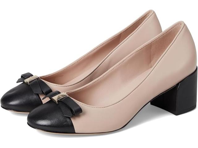 (取寄) ケイトスペード レディース デコ ボウ スムース レザー バレエ ポンプ Kate Spade New York women Deco Bow Smooth Leather Ballet Pump Pale Vellum/Black