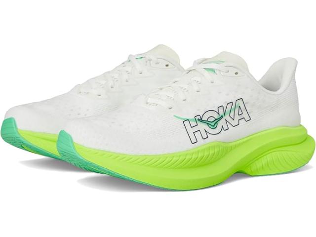 (取寄) ホカオネオネ メンズ マッハ 6 Hoka men Mach 6 White/Neon Lime