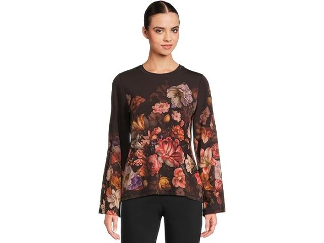 (取寄) ジョニー ワズ レディース ザ ジャニー フェーバリット フレア スリーブ クルー ネック Johnny Was women The Janie Favorite Flare Sleeve Crew Neck Beckett Blooms