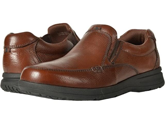 (取寄) ナン ブッシュ メンズ カム モック トゥ スリッポン Nunn Bush men Cam Moc Toe Slip-On Cognac Tumbled Leather
