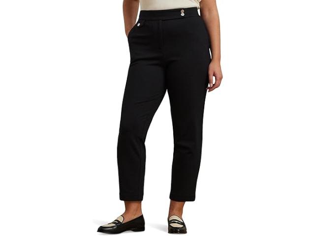 (取寄) ローレン ラルフローレン レディース プラス サイズ アンクル フラッツ フロント Lauren Ralph Lauren women Plus Size Zinleah Ankle Flat Front Black