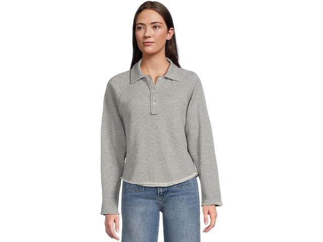 (取寄) リラ P レディース シャツテール ポロ Lilla P women Shirttail Polo Heather Grey