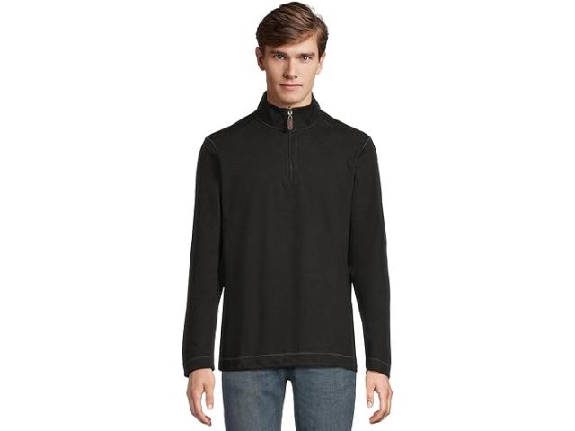 (取寄) ジョンストン&マーフィー メンズ リバーシブル ソリッド クォーター-ジップ Johnston & Murphy men Reversible Solid Quarter-zip Charcoal/Brown