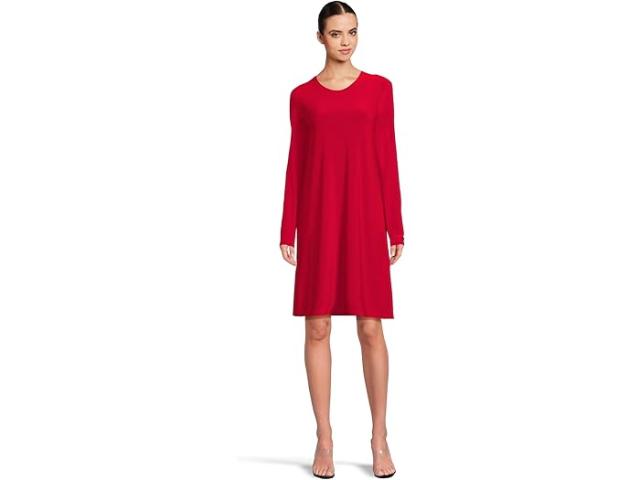 (取寄) ノーマ カマリ レディース ロング スリーブ クルー ドレス トゥ ニー Norma Kamali women Long Sleeve Crew Dress To Knee Tiger Red