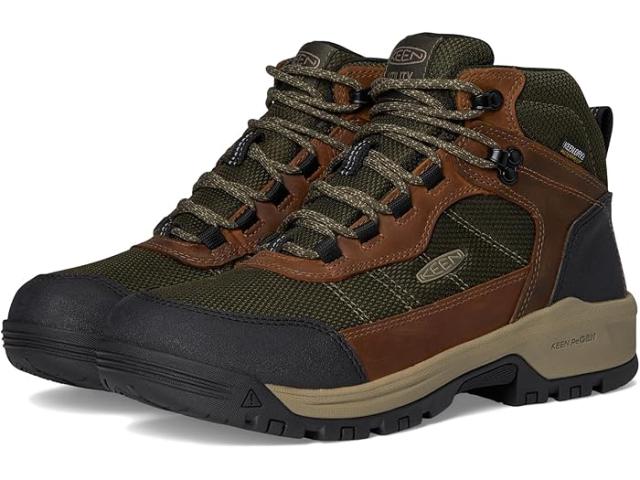 (取寄) キーン ユーティリティ メンズ スコーキー ウォータープルーフ ワーク ブーツ (ソフト トゥ) KEEN Utility men Skokie Waterproof Work Boot (Soft Toe) Forest Night/Black