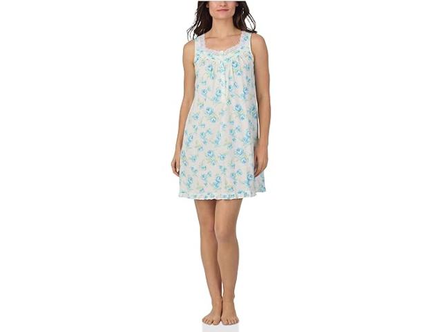 (取寄) アイリーン ウエスト レディース ショート スリーブレス シュミーズ Eileen West women Short Sleeveless Chemise White Ground Floral