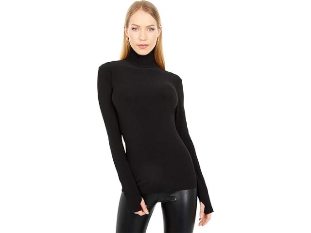 (取寄) ノーマ カマリ レディース スリム フィット ロング スリーブ タートル トップ Norma Kamali women Slim Fit Long Sleeve Turtle Top Black