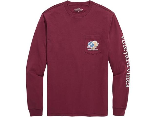 (取寄) ヴィンヤードヴァインズ メンズ フットボール ターキー ホエール Ls ティー Vineyard Vines men Football Turkey Whale Ls Tee Crimson