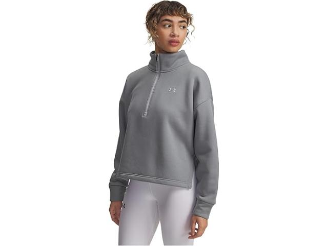 (取寄) アンダーアーマー レディース アーマー フリース 1/2 ジップ Under Armour women Armour Fleece 1/2 Zip Mod Gray Full Heather/Mod Gray
