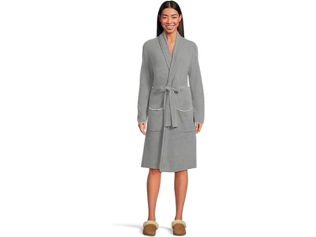 (取寄) ベアフットドリームス レディース スカルプ リブド ローブ Barefoot Dreams women Scallop Ribbed Robe Moonbeam