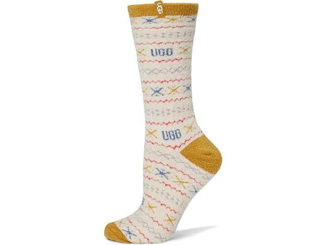(取寄) アグ レディース レスリー グラフィック クルー ソックス UGG women Leslie Graphic Crew Sock Ochre Green Multi Uggisle
