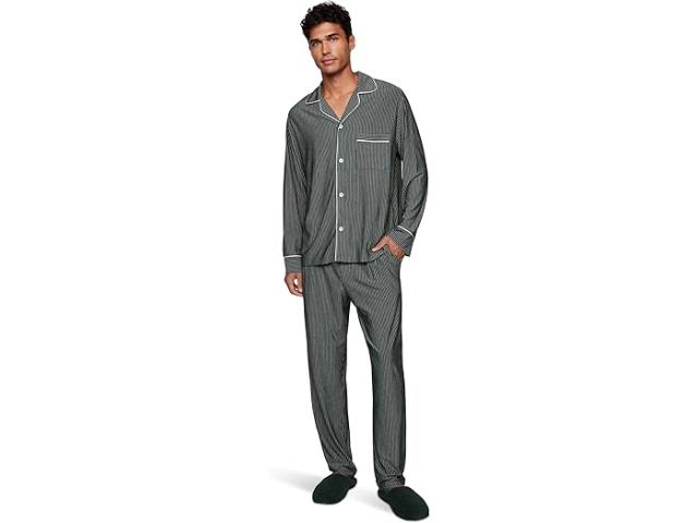 (取寄) エバージェイ メンズ ウィリアム プリンテッド Pj セット Eberjey men William Printed PJ Set Duo Stripe Pine/Ivory