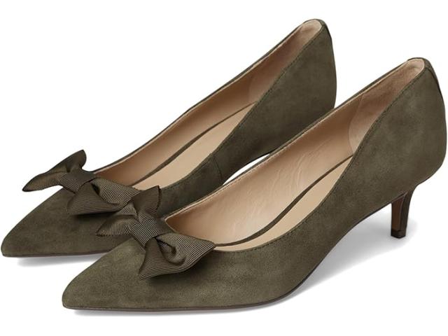 (取寄) ローレン ラルフローレン レディース エイドリアン スエード パンプス Lauren Ralph Lauren women Adrienne Bow-Trim Suede Pumps Dark Olive