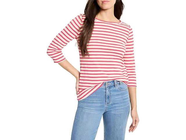 (取寄) ニックゾー レディース 3/4 スリーブ ストライプ ボート ティー NIC+ZOE women 3/4 Sleeve Stripe Boat Tee Pink Multi 2