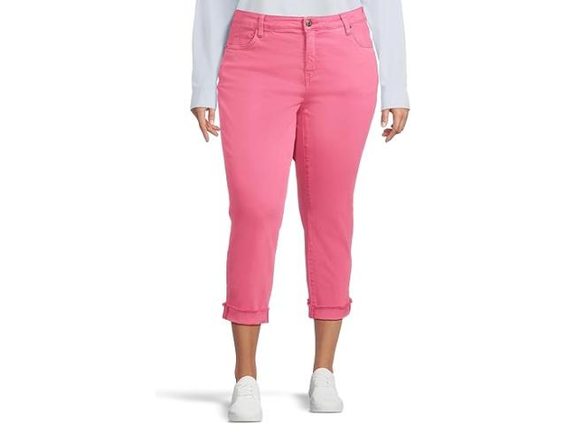 (取寄) カット フロム ザ クロス レディース プラス サイズ エイミー クロップ ストレート レッグ- ロール アップ フレイ KUT from the Kloth women Plus Size Amy Crop Straight Leg- Roll Up Fray Sugar Coral