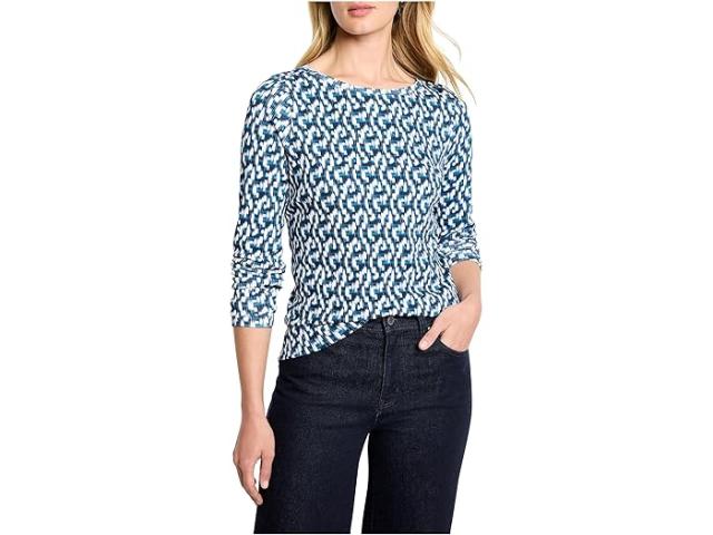 (取寄) ニックゾー レディース ロング スリーブ プリンテッド ボート ティー NIC+ZOE women Long Sleeve Printed Boat Tee Blue Multi