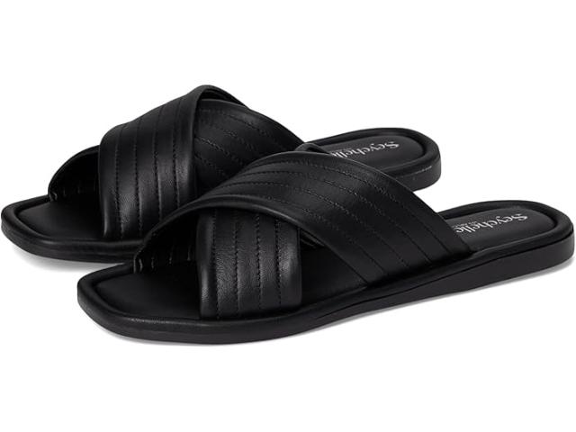(取寄) セイシェル レディース カレイジ レザー スライド サンダル Seychelles women Courage Leather Slide Sandal Black