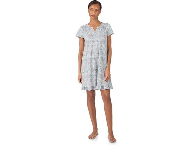 (取寄) ローレン ラルフローレン レディース ニット ダブル フラッター スリーブ ネック ガウン Lauren Ralph Lauren women Knit Double Flutter Sleeve Spilt Neck Gown Multi Paisley