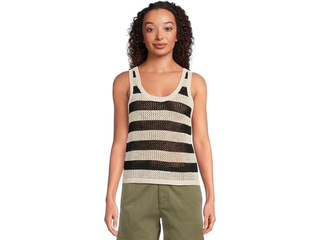 (取寄) サンクチュアリ レディース メッシュ ステッチ シェル Sanctuary women Mesh Stitch Shell Black/Chalk Stripe 2