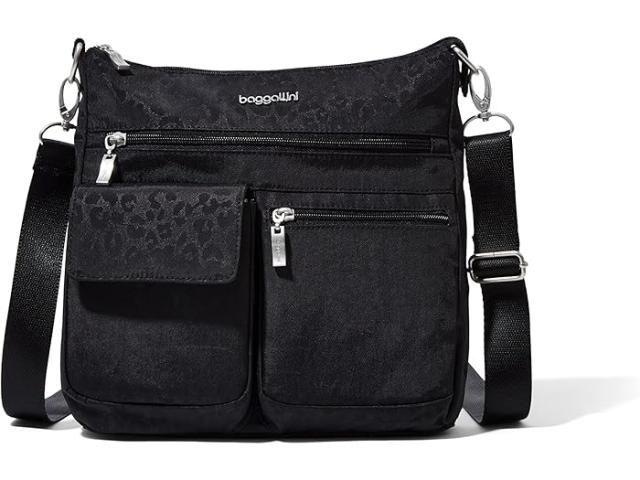 (取寄) バッガリーニ レディース モダン エブリウェア スリム クロスボディ Baggallini women Modern Everywhere Slim Crossbody Black Cheetah Emboss