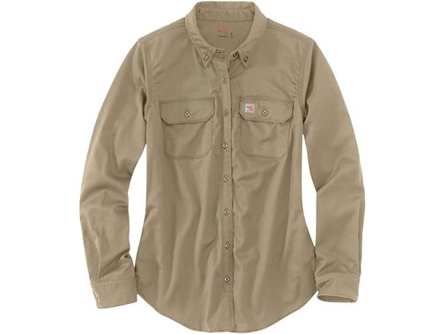 (取寄) カーハート レディース フレームレジスタント ラギッド フレックス ツイル シャツ Carhartt women Flame-Resistant Rugged Flex Twill Shirt Khaki