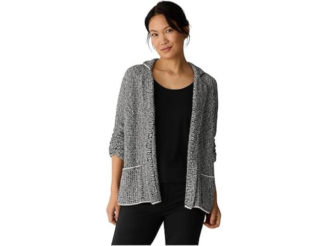 (取寄) アイリーン フィッシャー レディース ペルビアン コットン クラウド ノッチ カラー ジャケット Eileen Fisher women Peruvian Cotton Cloud Notch Collar Jacket Black Soft White