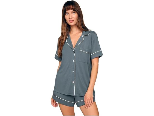 (取寄) エバージェイ レディース ジゼル リラックスド-フィット ショート Pj セット Eberjey women Gisele Relaxed Short PJ Set Stone Blue/Ivory