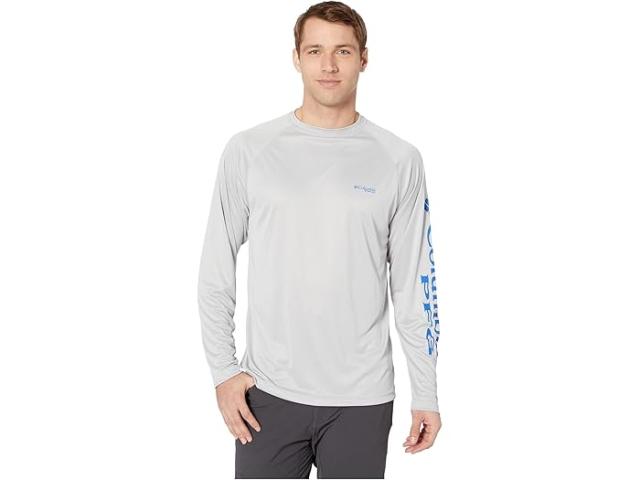 (取寄) コロンビア メンズ ターミナル タックル L/S シャツ Columbia men Columbia Terminal Tackle L/S Shirt Cool Grey/Vivid Blue Logo
