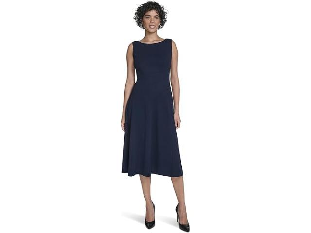 (取寄) カルバンクライン レディース スリーブレス ミディ シーム ディテール   women Sleevless Midi Seam Detail Indigo