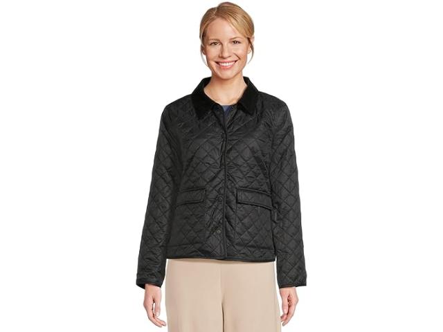 (取寄) アイリーン フィッシャー レディース ピティート エッグシェル リサイクル ナイロン キルテッド ジャケット Eileen Fisher women Petite Eggshell Recycled Nylon Quilted Jacket Black