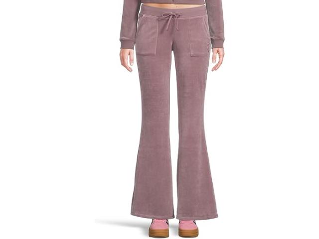 (取寄) ジューシークチュール レディース ヘリテージ ロウ ライズ スナップ ポケット イージー フィット トラック パンツ Juicy Couture women Heritage Low Rise Snap Pocket Easy Fit Track Pants Moonscape