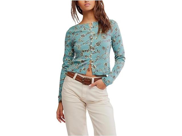 (取寄) フリーピープル レディース ティリー ロング スリーブ - プリント Free People women Tilly Long Sleeve - Print Mineral Blue Combo