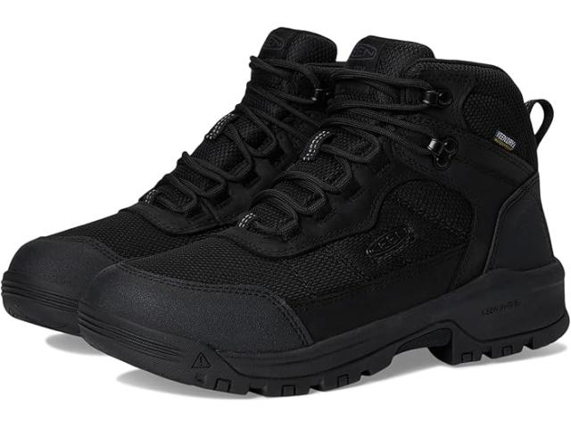 (取寄) キーン ユーティリティ メンズ スコーキー ウォータープルーフ ワーク ブーツ (ソフト トゥ) KEEN Utility men Skokie Waterproof Work Boot (Soft Toe) Black/Black