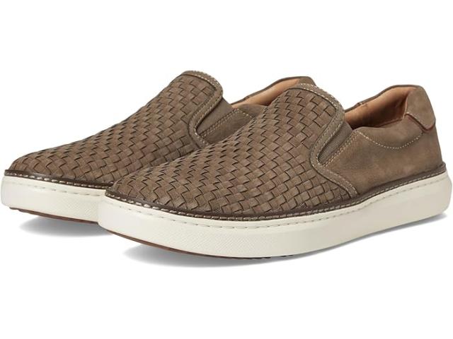 (取寄) ジョンストン&マーフィー メンズ マクガフィー 2 ウーブン スリッポン Johnston & Murphy men Mcguffey 2 Woven Slip-On Taupe Woven Tumbld Nubuck