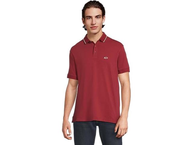 (取寄) アルマーニエクスチェンジ レディース エッセンシャル スリム ロゴ ポロ Armani Exchange women Essential Slim Logo Polo Pomegranate