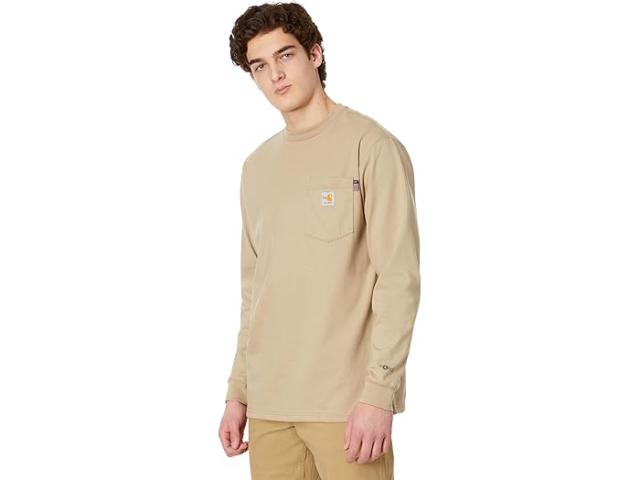 (取寄) カーハート メンズ フレームレジスタント (FR) フォース コットン ロング スリーブ T-シャツ Carhartt men Flame-Resistant (FR) Force Cotton Long Sleeve T-Shirt Khaki