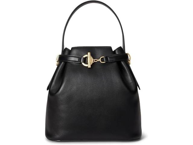 (取寄) ローレン ラルフローレン レディース レザー ミディアム ブレイク バケット バッグ Lauren Ralph Lauren women Leather Medium Blaike Bucket Bag Black