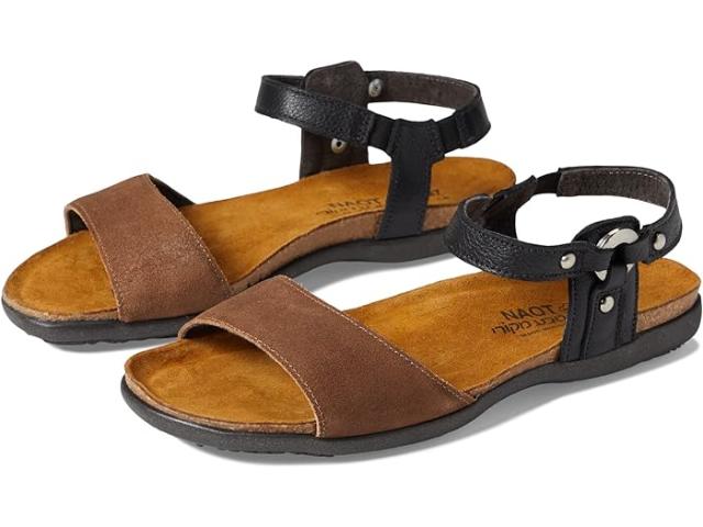 (取寄) ナオト レディース サブリナ Naot women Naot Sabrina Antique Brown Suede/Soft Black Leather