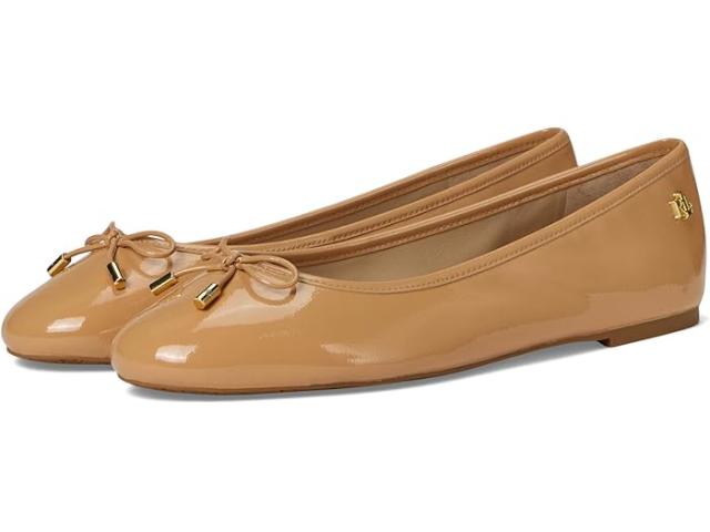 (取寄) ローレン ラルフローレン レディース ジェイナ クリンクル パテント レザー フラッツ Lauren Ralph Lauren women Lauren Ralph Lauren Jayna Crinkle Patent Leather Flats Buff