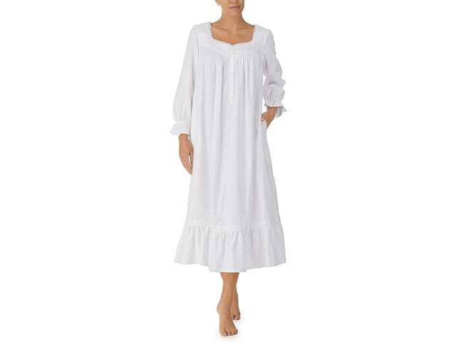 (取寄) アイリーン ウエスト レディース ロング スリーブ フランネル バレエ ガウン Eileen West women Long Sleeve Flannel Ballet Gown White