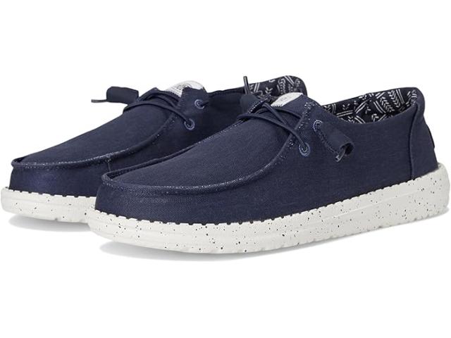(取寄) ヘイ デュード レディース ウェンディ ストレッチ キャンバス Hey Dude women Wendy Stretch Canvas Navy