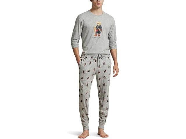 (取寄) ラルフローレン メンズ ロング スリーブ パジャマ トップ アンド ジョガーズ Polo Ralph Lauren men Long Sleeve Pajama Top and Joggers Grey