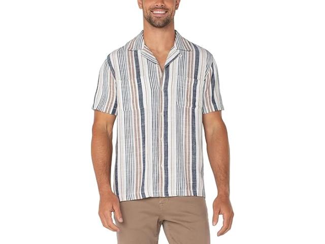 (取寄) リバプールロサンゼルス メンズ ショート スリーブ ボタン アップ キャンプ シャツ Liverpool Los Angeles men Short Sleeve Button Up Camp Shirt Taupe Multi